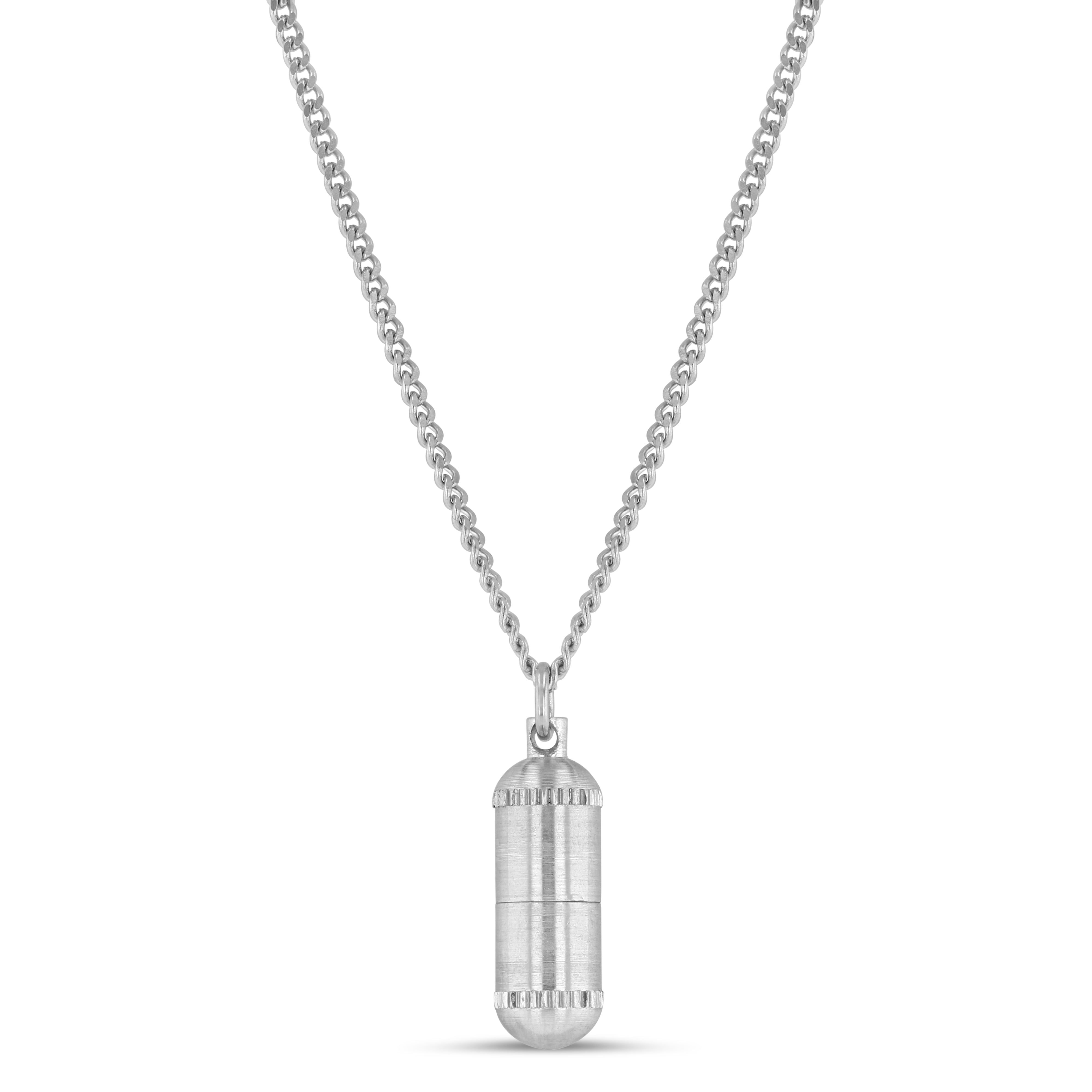 Intention Capsule Necklace - Stainless Curb Chain w/ Hidden Message